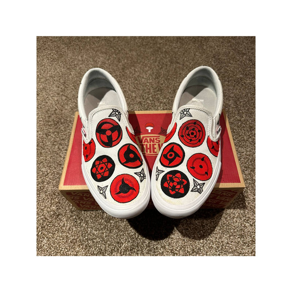 Vans | Shoes | Custom Painted Vans X Naruto Sharingans | Poshmark
